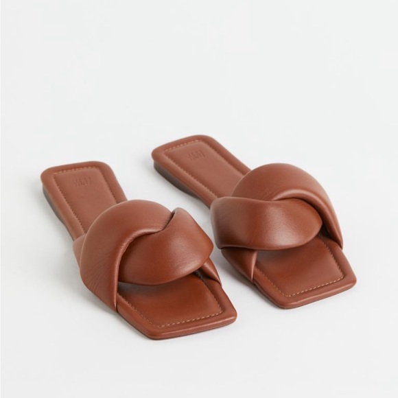 H&M | Shoes | Nwt Hm Leather Slides Size 4 35 | Poshmark